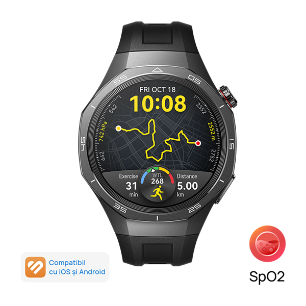 HUAWEI Watch GT 5 Pro Black Fluoroelastomer Strap 46MM